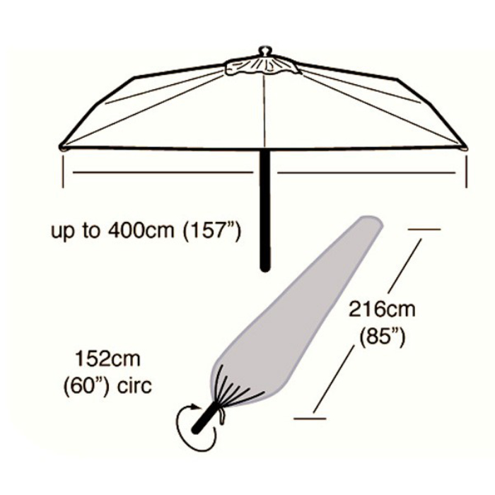 Deluxe - 3m Round Cantilever Parasol Cover - 216cm