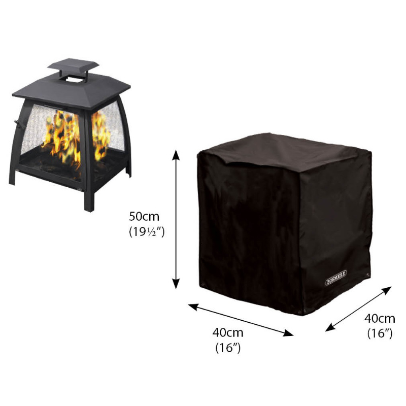 Classic Protector 6000 Large Square Fire Pit Cover - Black